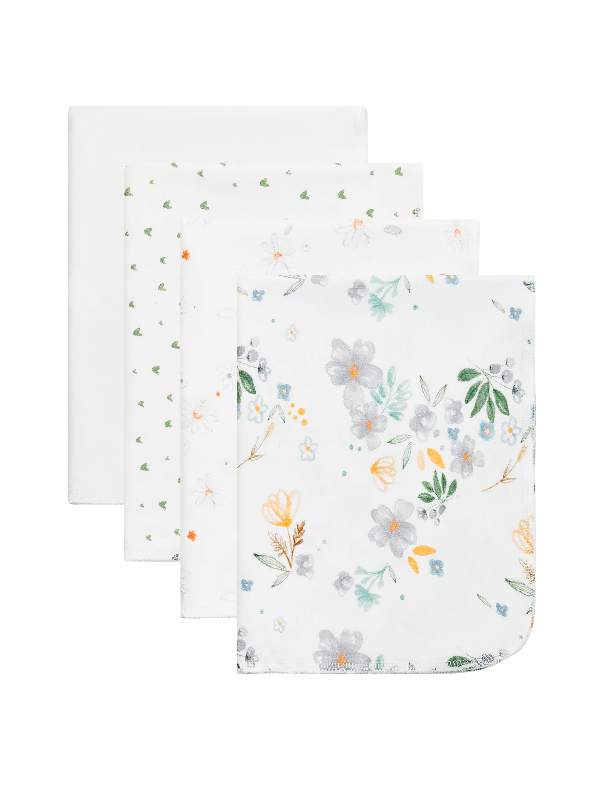 Pack of 4 Organic Baby Burp Cloths | Cotton Burp Cloths – Under the Nile