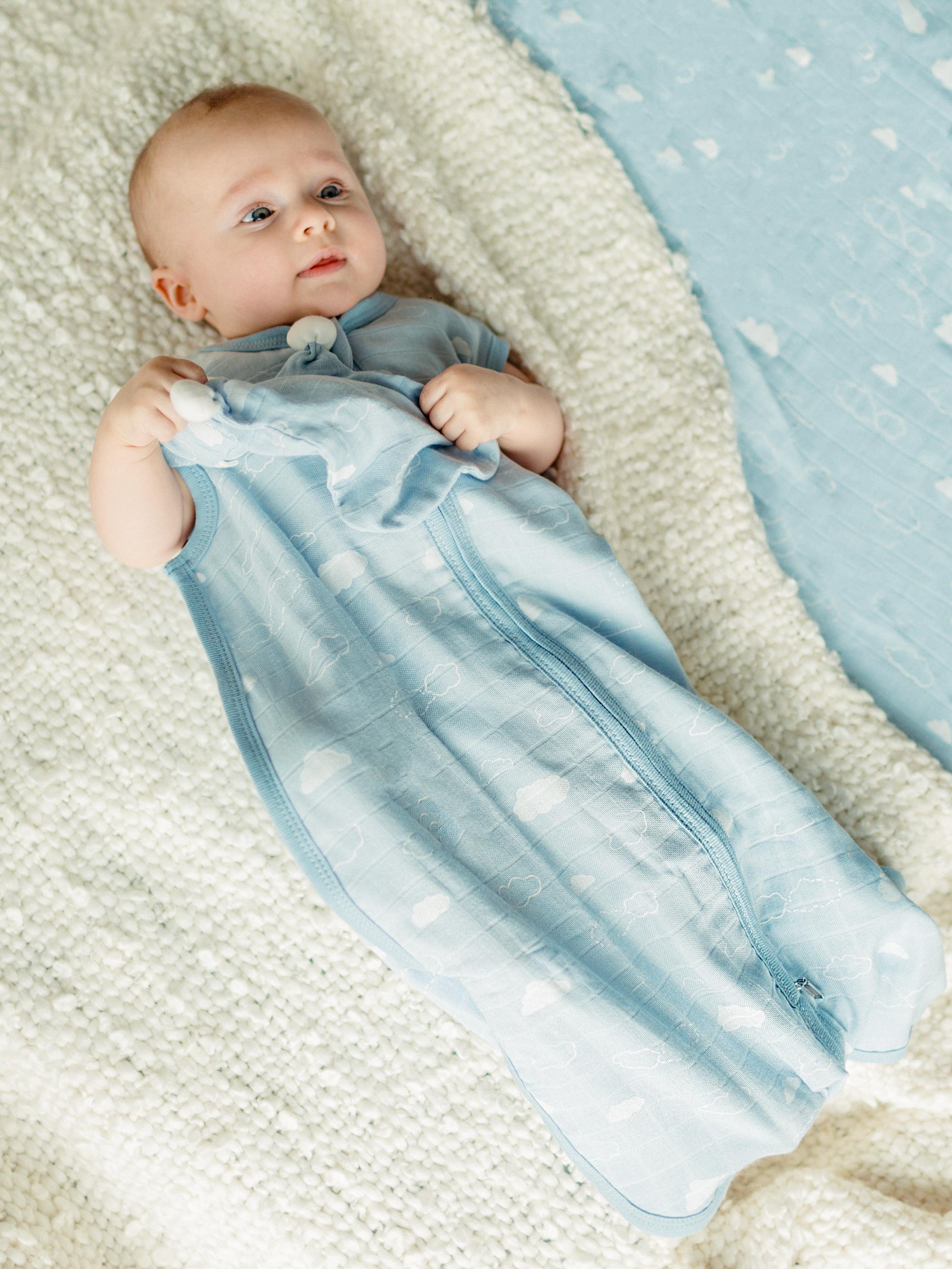 Organic Baby Sleep Sack | Sleeveless Muslin White Sleep Sack – Under ...
