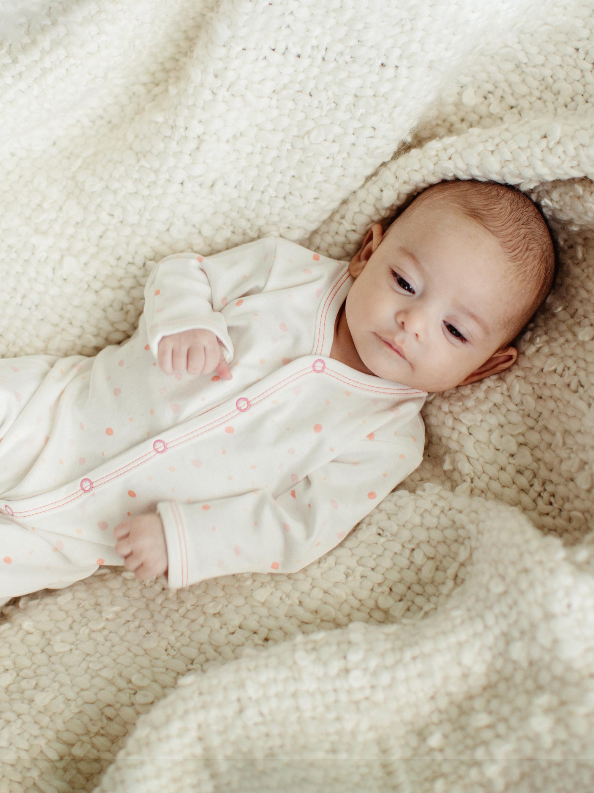 Organic Baby Snap Front Footie Onesie - Hearts – Under the Nile