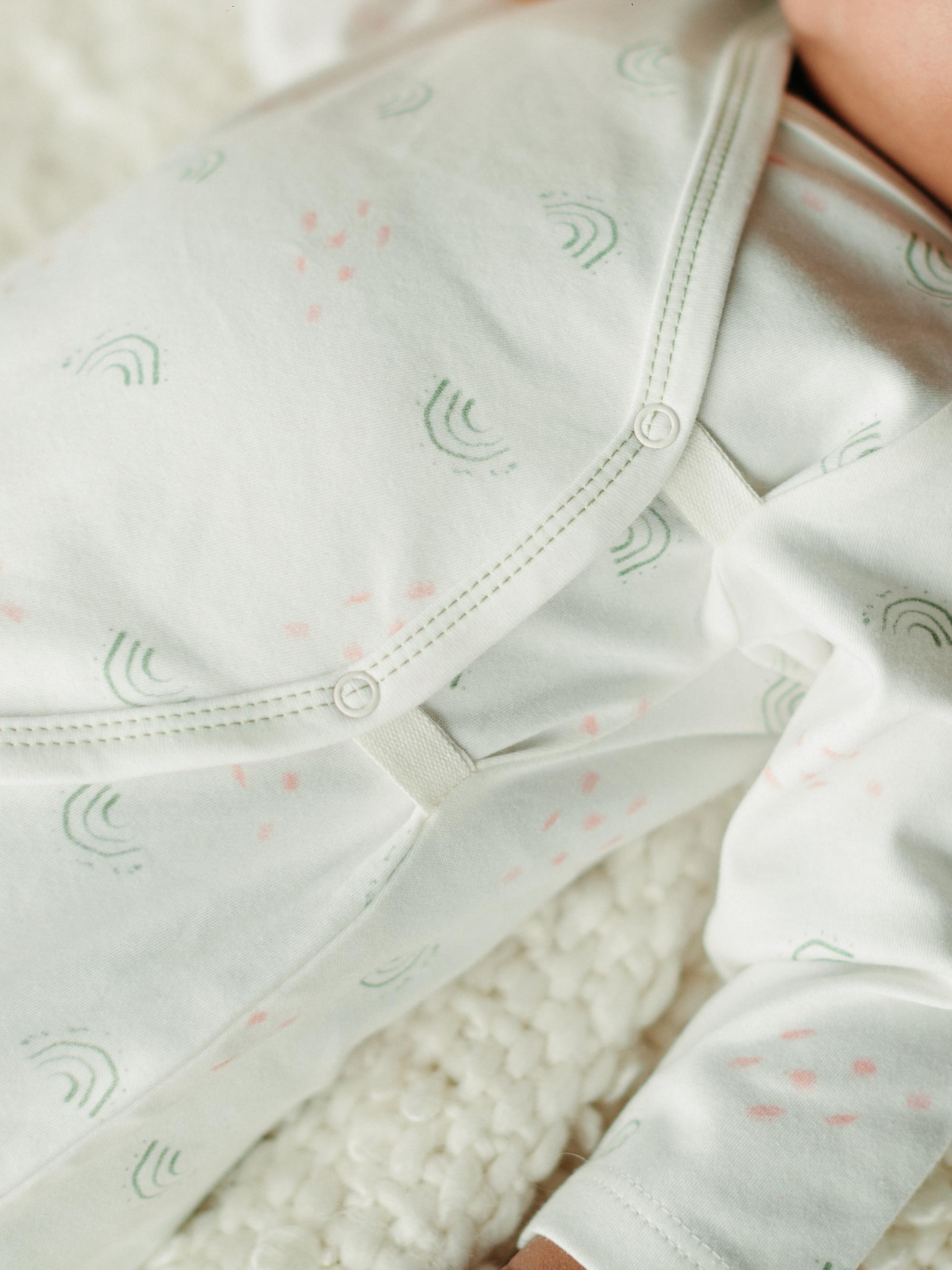 Organic Cotton Baby Side Snap Kimono Onesie - Rainbow – Under the Nile